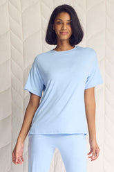 Bamboo Oversized Tee - Light Periwinkle Blue - PJ Oversized Tee Top
