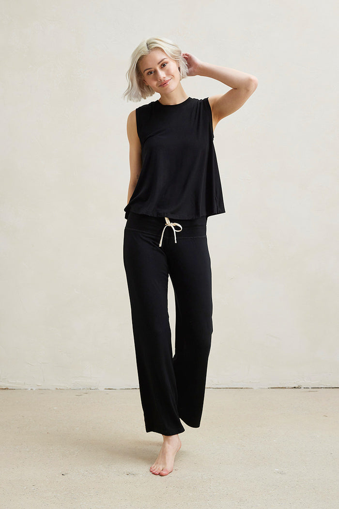 Bamboo Swing Tank + Pajama Pant - Black - PJ Tank Set Set