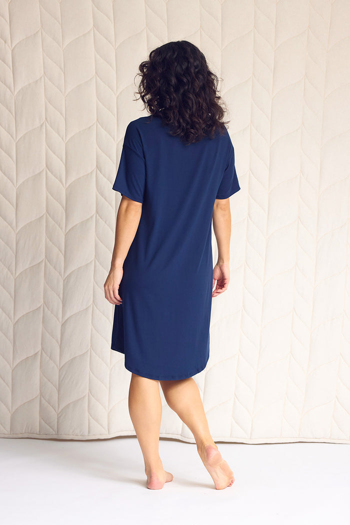 Bamboo Oversized Tee Nightie - Dark Navy - PJ Nightie