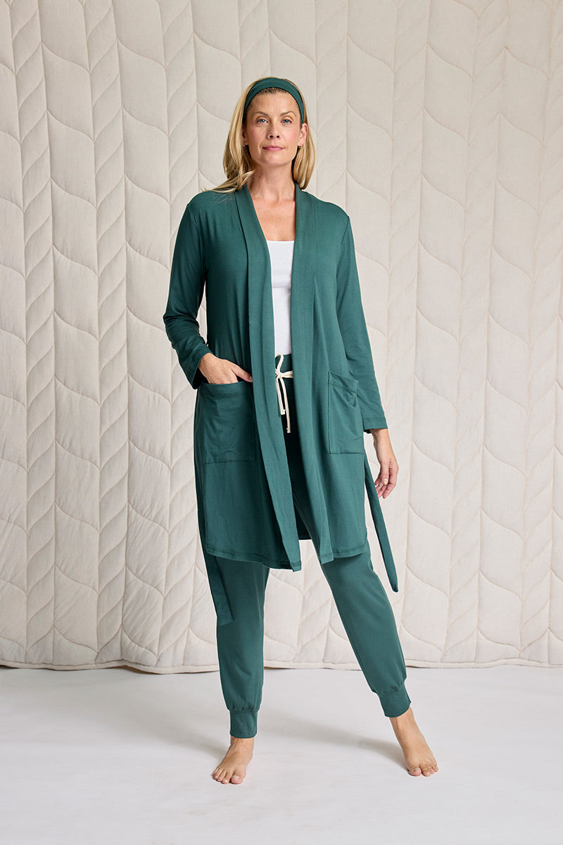 Bamboo Robe - Hunter Green - PJ Robe